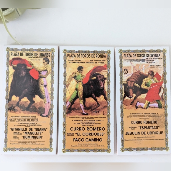 Accents | Vintage Spanish Bullfighting Posters On Ceramic Tiles | Poshmark